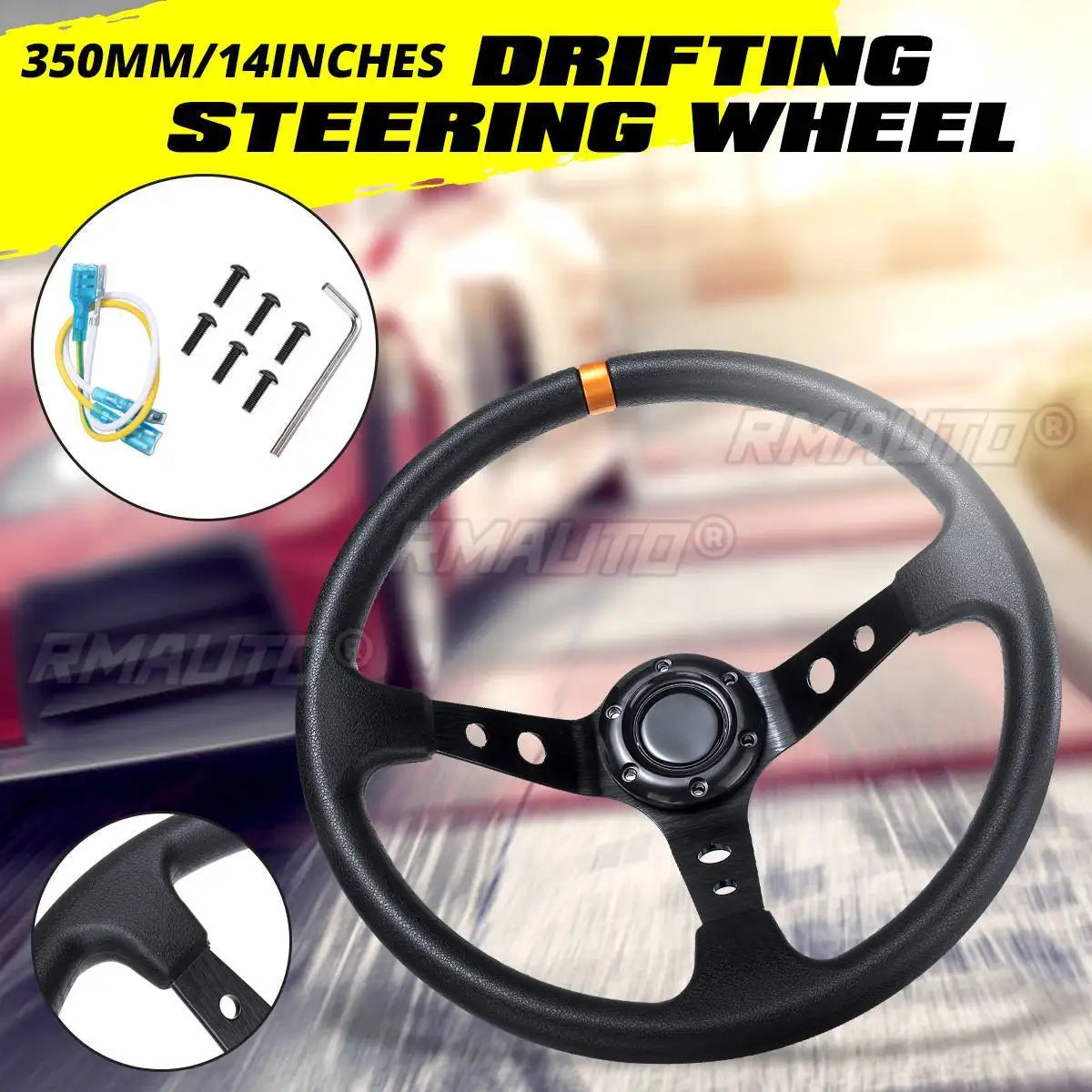 DRIFT REAL LEATHER DEEP QUICK RELEASE STEERING WHEEL – THE SIMHUB